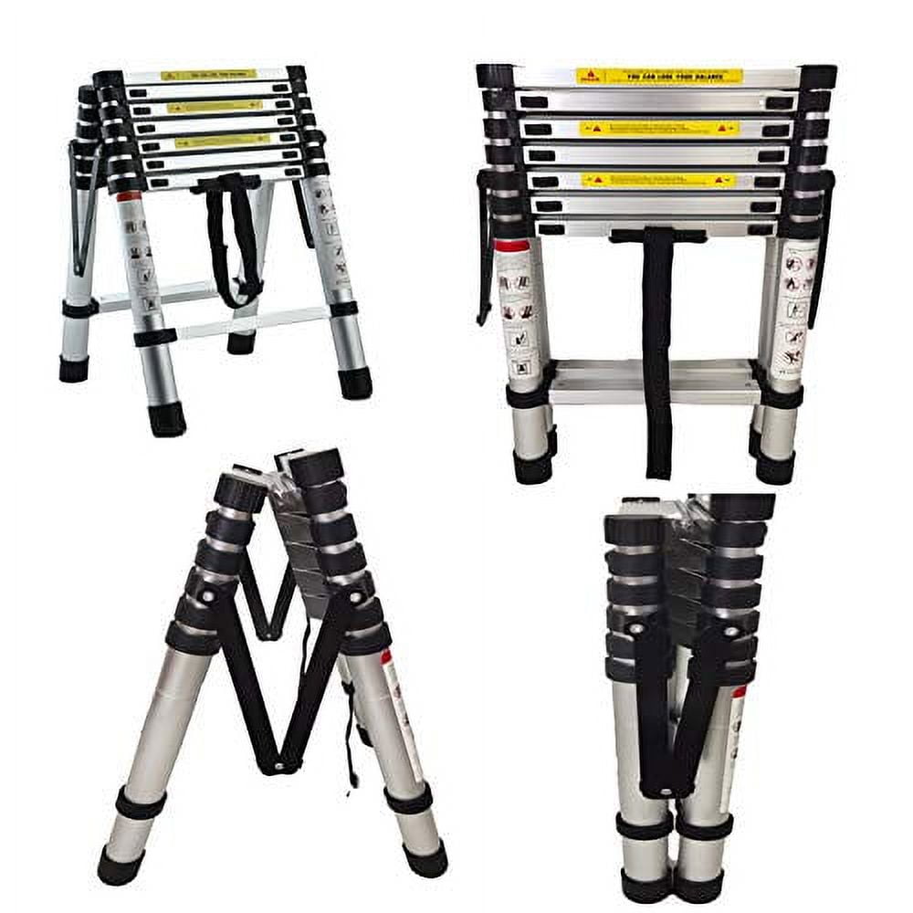 A-Frame Aluminum Telescoping Ladder 6+7 Step Ladder Extension Step ...