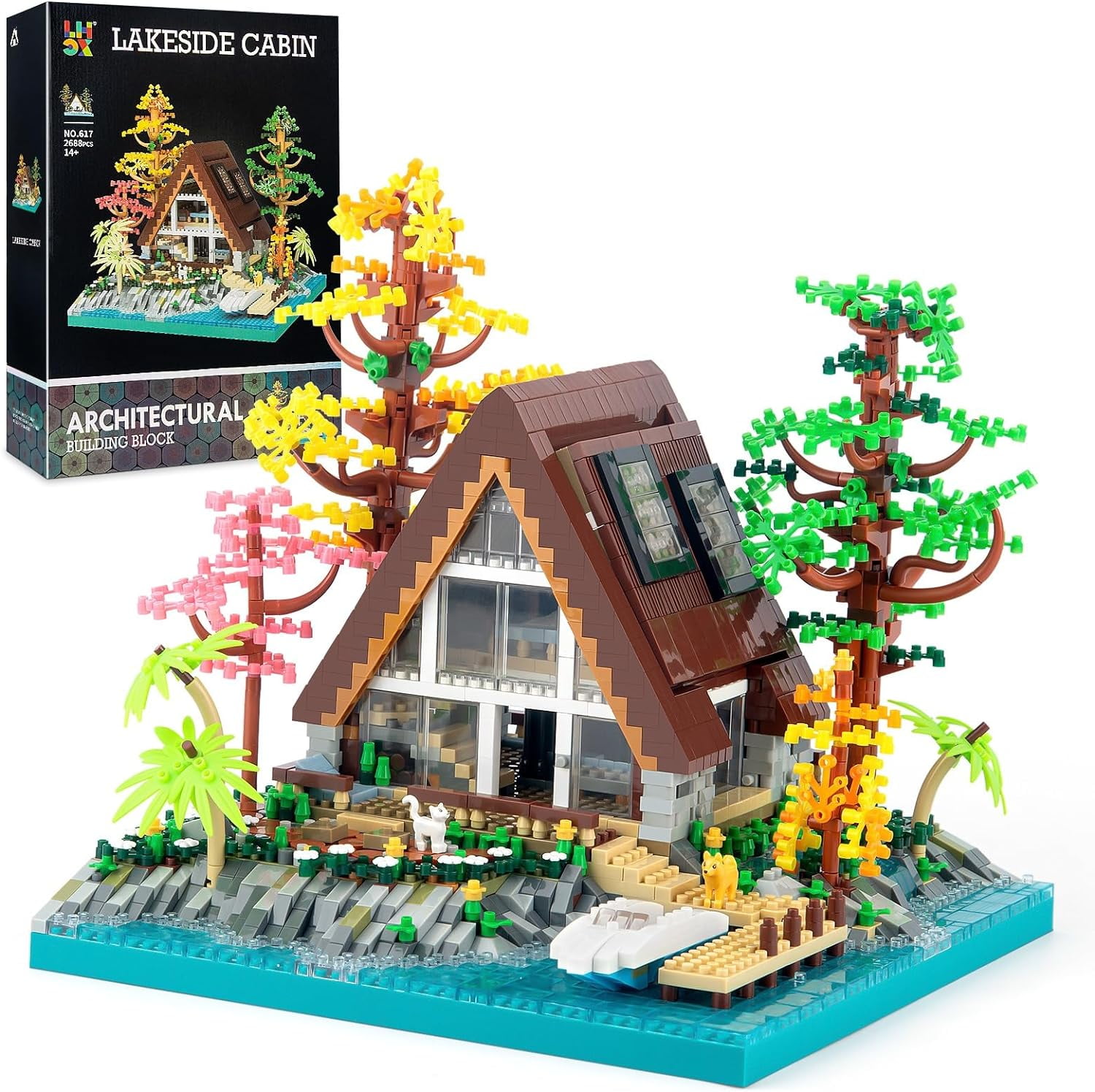 A-Frame Cabin Building Set, Medieval Forest Cabin House Micro Building ...