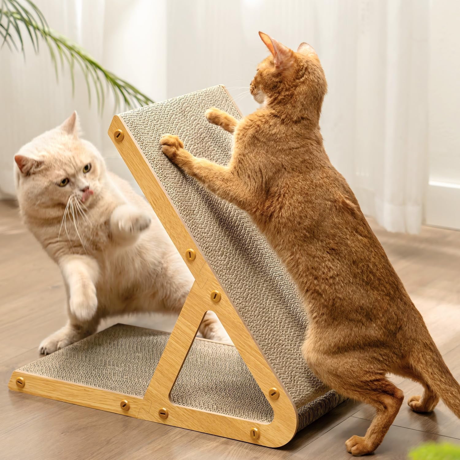 A-Frame Cat Scratching Board, Recycled Cardboard & Wood Frame, Dual ...
