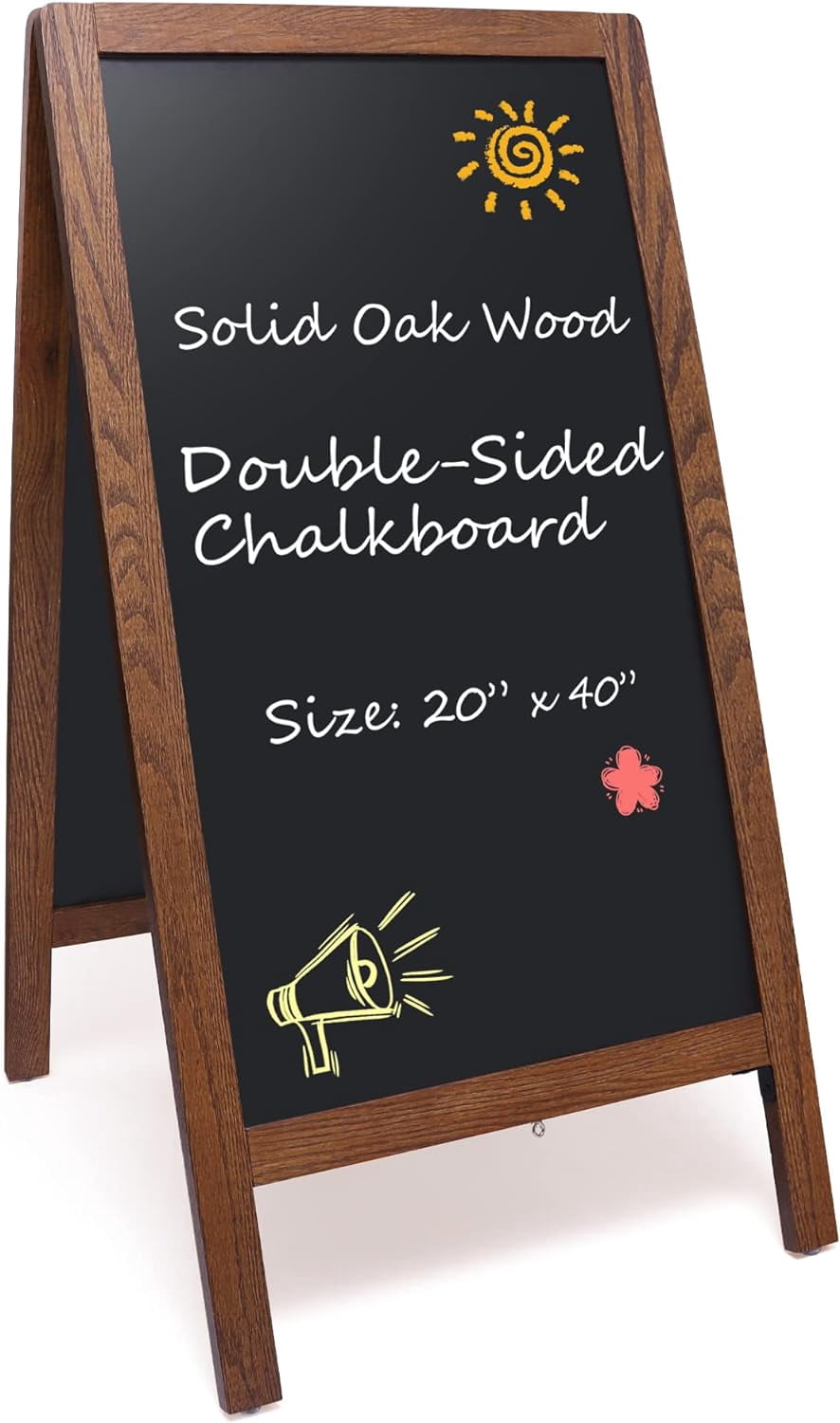 A-Frame Chalkboard Signs 40" x 20", Solid Oak Wood Chalkboard Easel ...