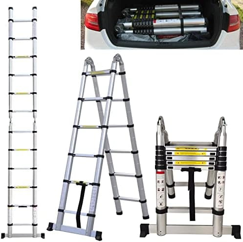 A-Frame Ladders Extendable Telescopic 1.9M+1.9M Ladder Heavy-Duty Multi ...