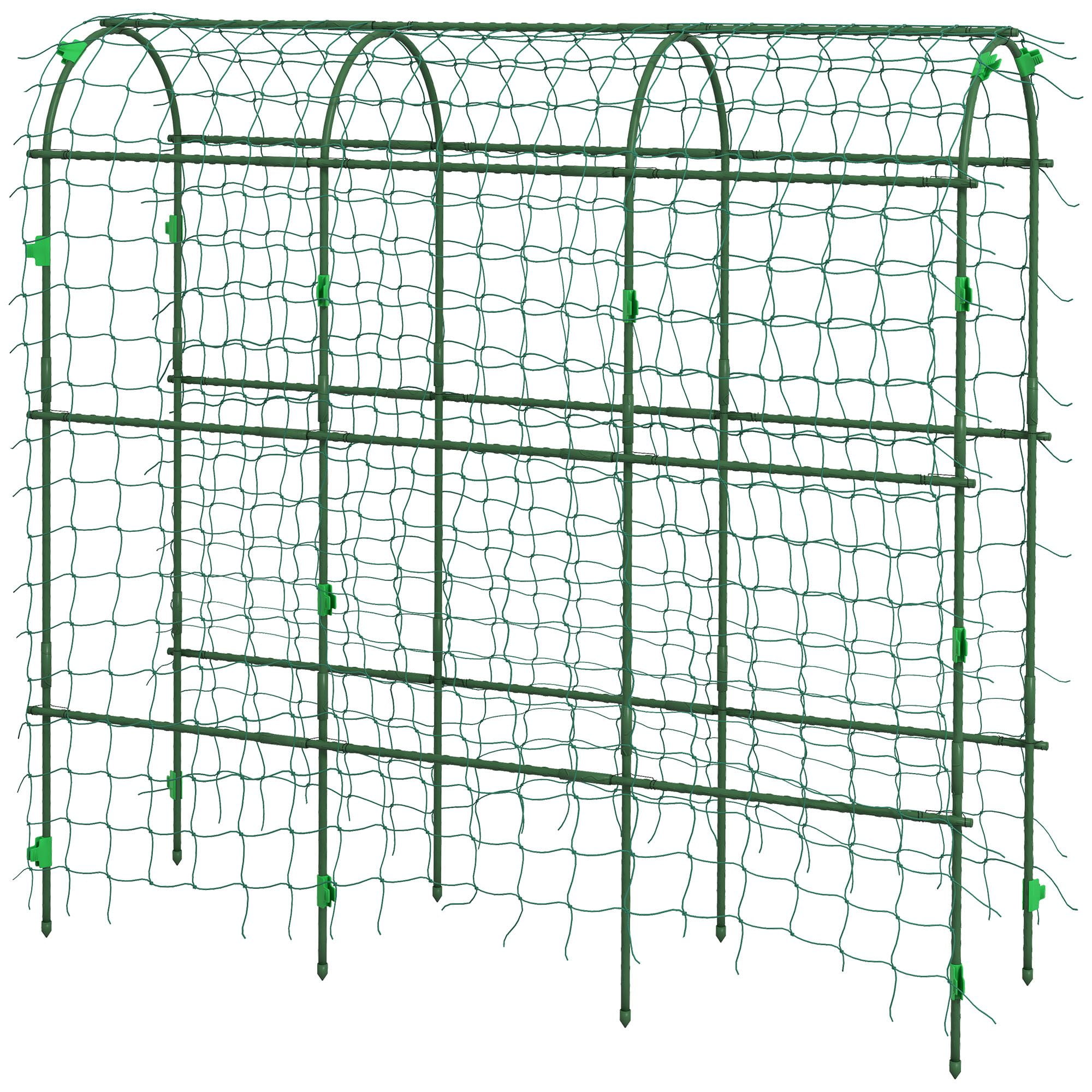 A-Frame Metal Arch Trellis 17x72x72in with Net Outdoor Green - Walmart.com