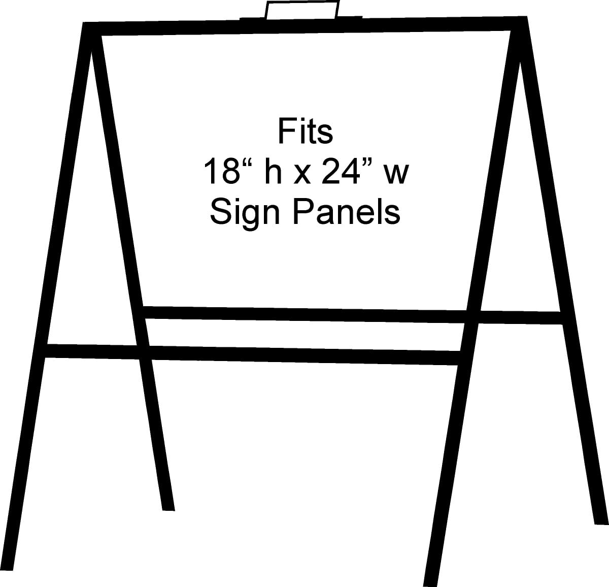 A-Frame Portable Folding Curb Sign Stand, 18 x 24 Slide in, Black (Pack ...