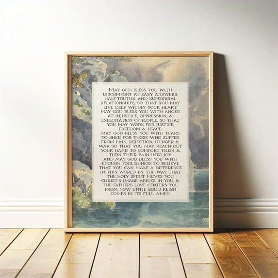 A Franciscan Blessing: "May God Bless You With Discomfort", Catholic, Christian Decor, Religious ...