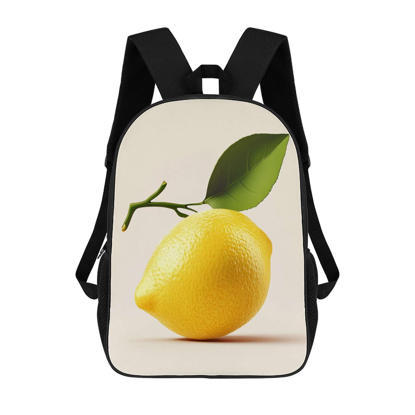 A Fresh Lemon With A Green Leaf Large Capacity Backpacks For Teenagers ...