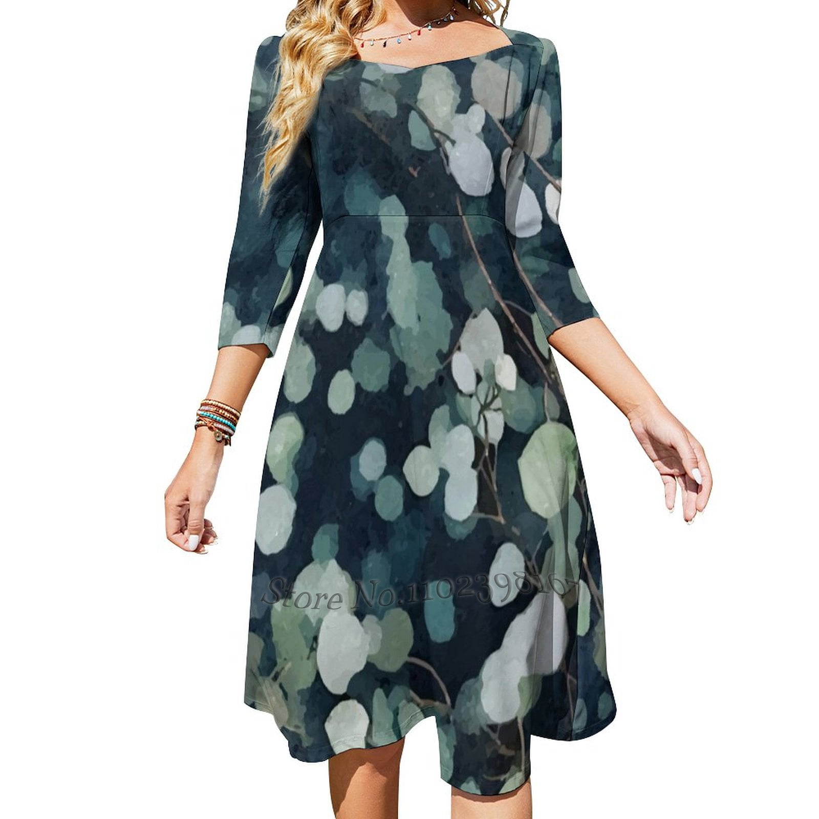 * A Fresh Start * Square Neck Dress New Plus Size Elegant Women Waist ...