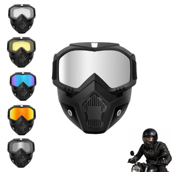 A Full-Face Goggle, Anti Fog HD Lens Windproof Dustproof Riding Mask ...
