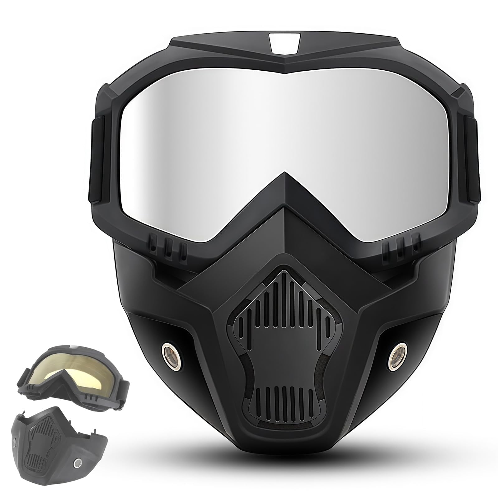 A Full-face Goggle, Detachable Anti-Fog HD Lens & Anti-UV Dust ...