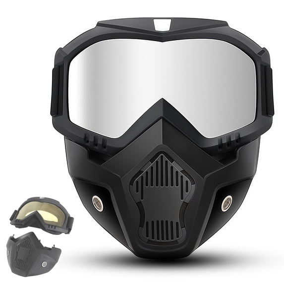 A Full-face Goggle, Detachable Anti-Fog HD Lens & Anti-UV Dust ...