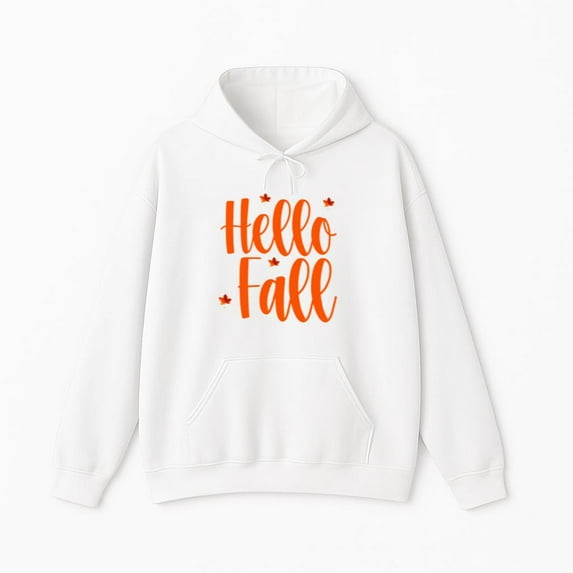 A Fun Seasonal Autumn Design For Hello Fall Themed Graphic Print Hoodie ...