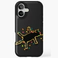 A Funny Cat In Xmas Lights Protective Case for iPhone 11 12 13 14 15 16 ...