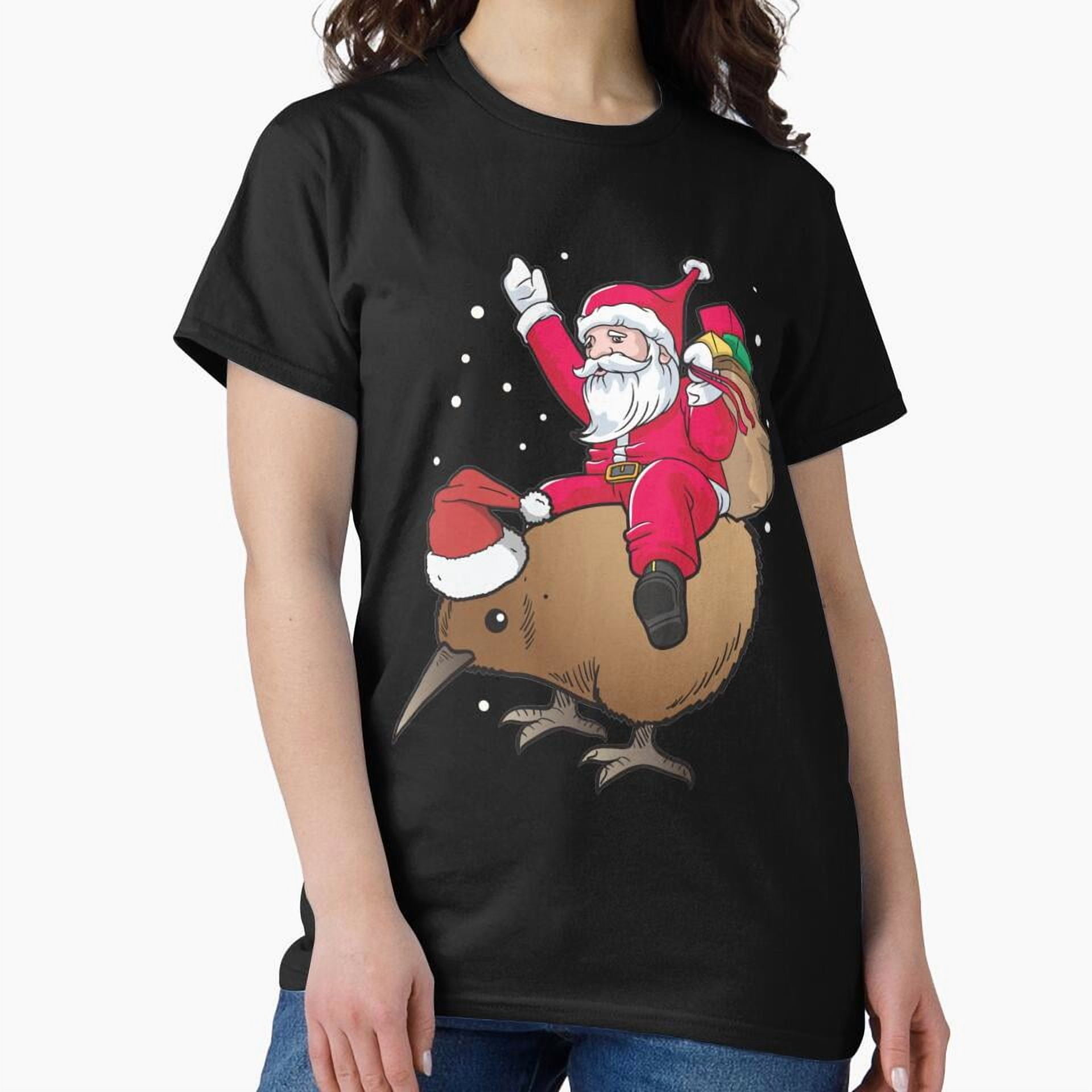 A Funny New Zealand St. Nick Riding A Kiwi Bird A Holiday Christmas ...