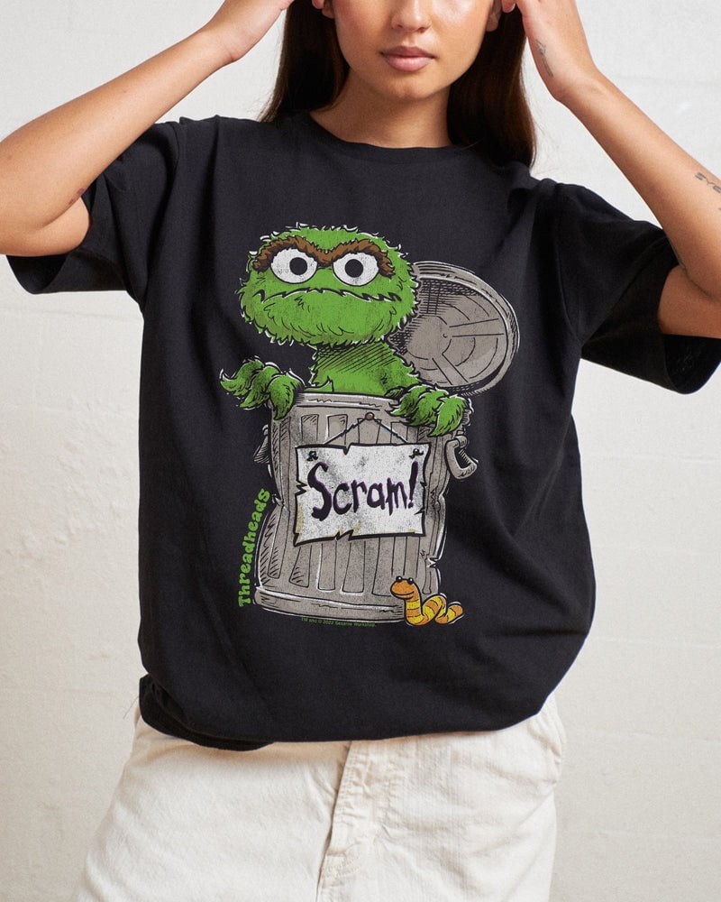 A Funny Oscar The Grouch Scram Get Outta Here Quote Fun Unisex T-Shirt up to 5XL - Walmart.com