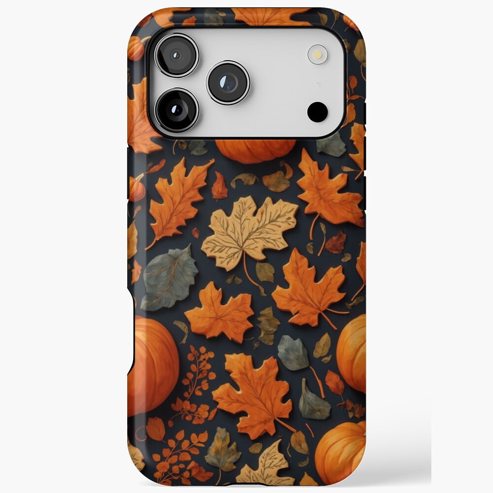 A Funny Pumpkins and Fall Leaves Halloween Art iPhone 11 through 17 Pro ...