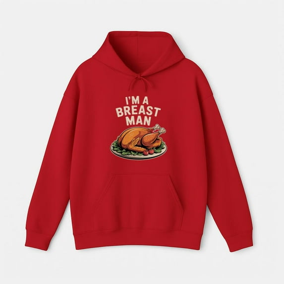 A Funny Turkey Dinner Dad Joke Design For The Breast Man Graphic Hoodie ...