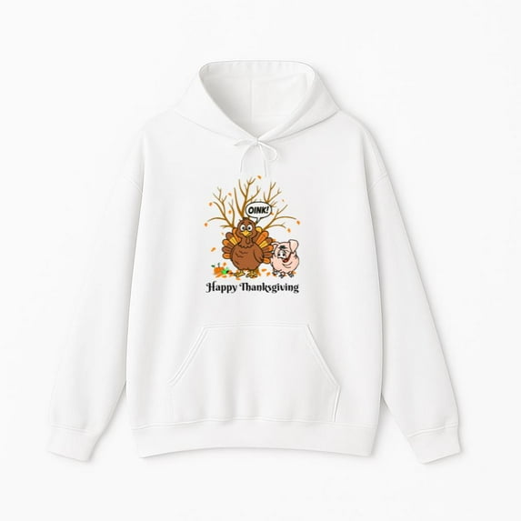 A Funny Turkey Pretending To Be Pig Oink Happy Thanksgiving Graphic ...