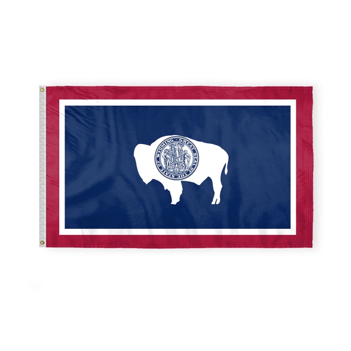 A.G.A.S 3 x 5 Ft 200D Nylon Wyoming State Flag, Double Sided, Brass ...