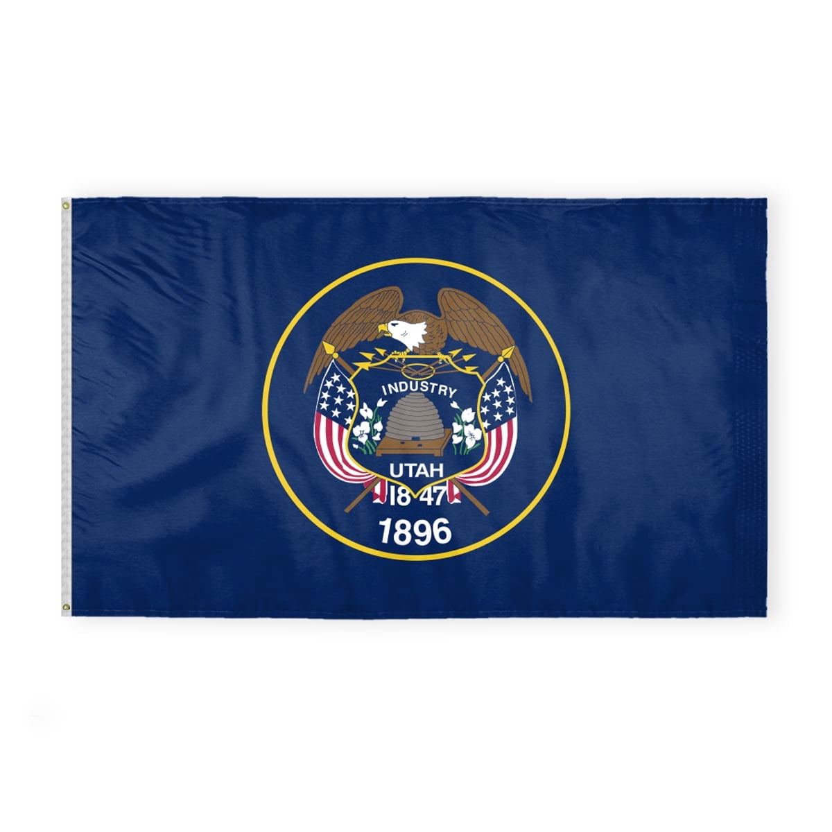 A.G.A.S 6' x 10' Utah State Flag, 200 Denier Nylon, Double Sided Print ...
