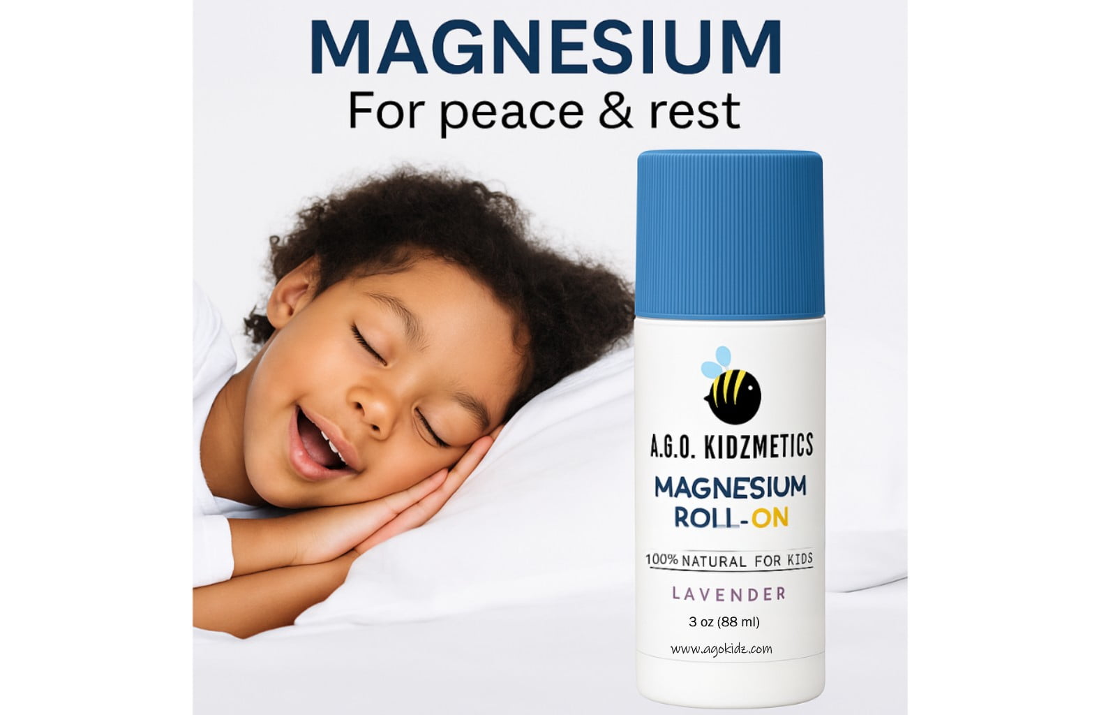A.G.O. Kidzmetics Magnesium Roll-On Kids Calming and Relaxing All ...