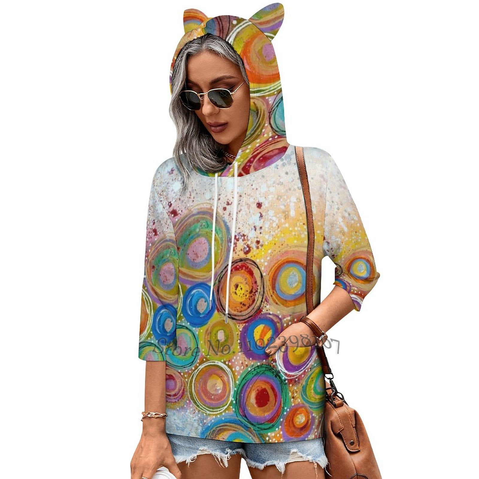 A Garden Oversized Hoodie Women Drawstring Sweatshirts Personality ...