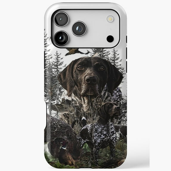 A German Shorthaired Pointer Bird Hunting Art iPhone 11 through 17 Pro ...
