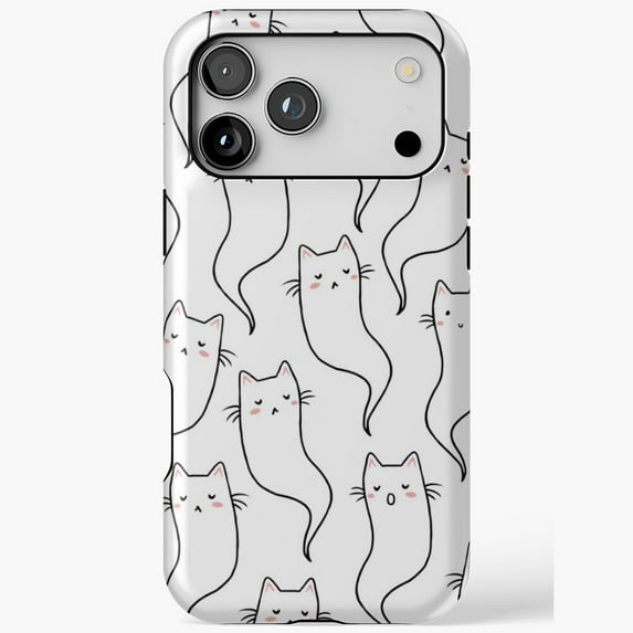 A Ghost Cats Themed Creepy Feline Graphic Art iPhone 11 through 17 Pro ...