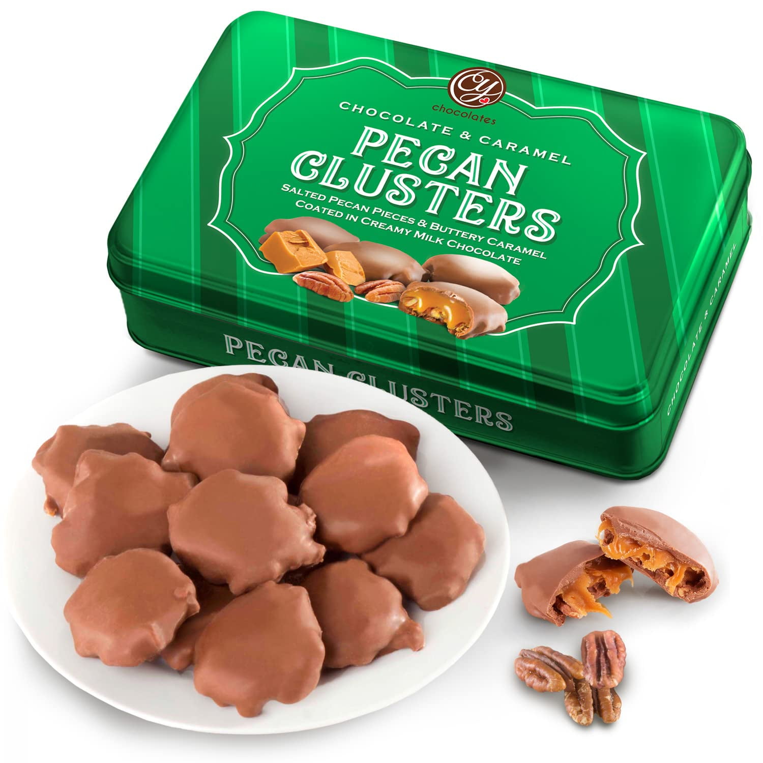 A Gift Inside Milk BCF26 Chocolate Caramel Pecan Clusters Gift Tin ...