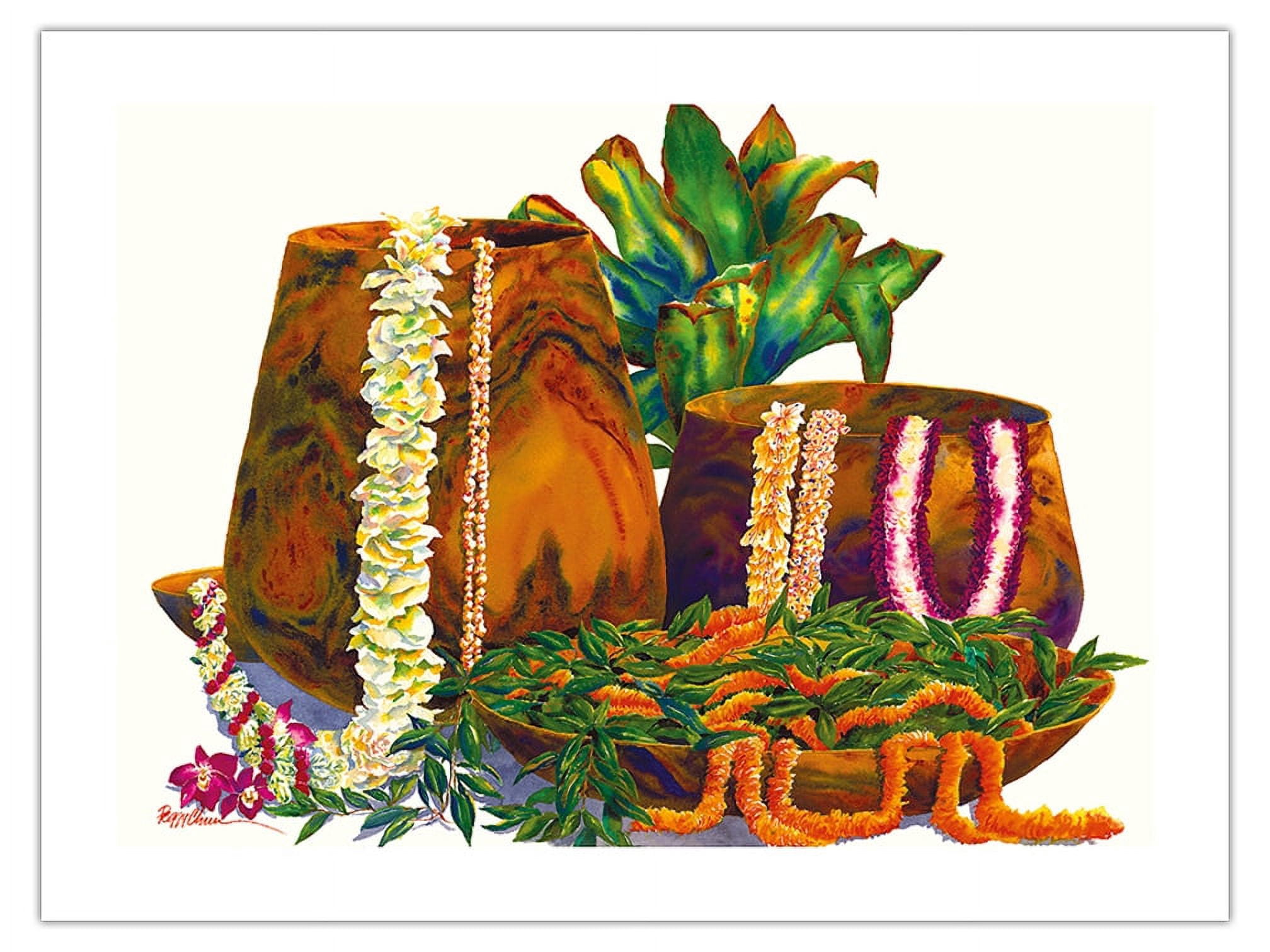 A Gift of Lei - Hawaiian Leis Koa Wood Bowls Ti Leaves - From an ...
