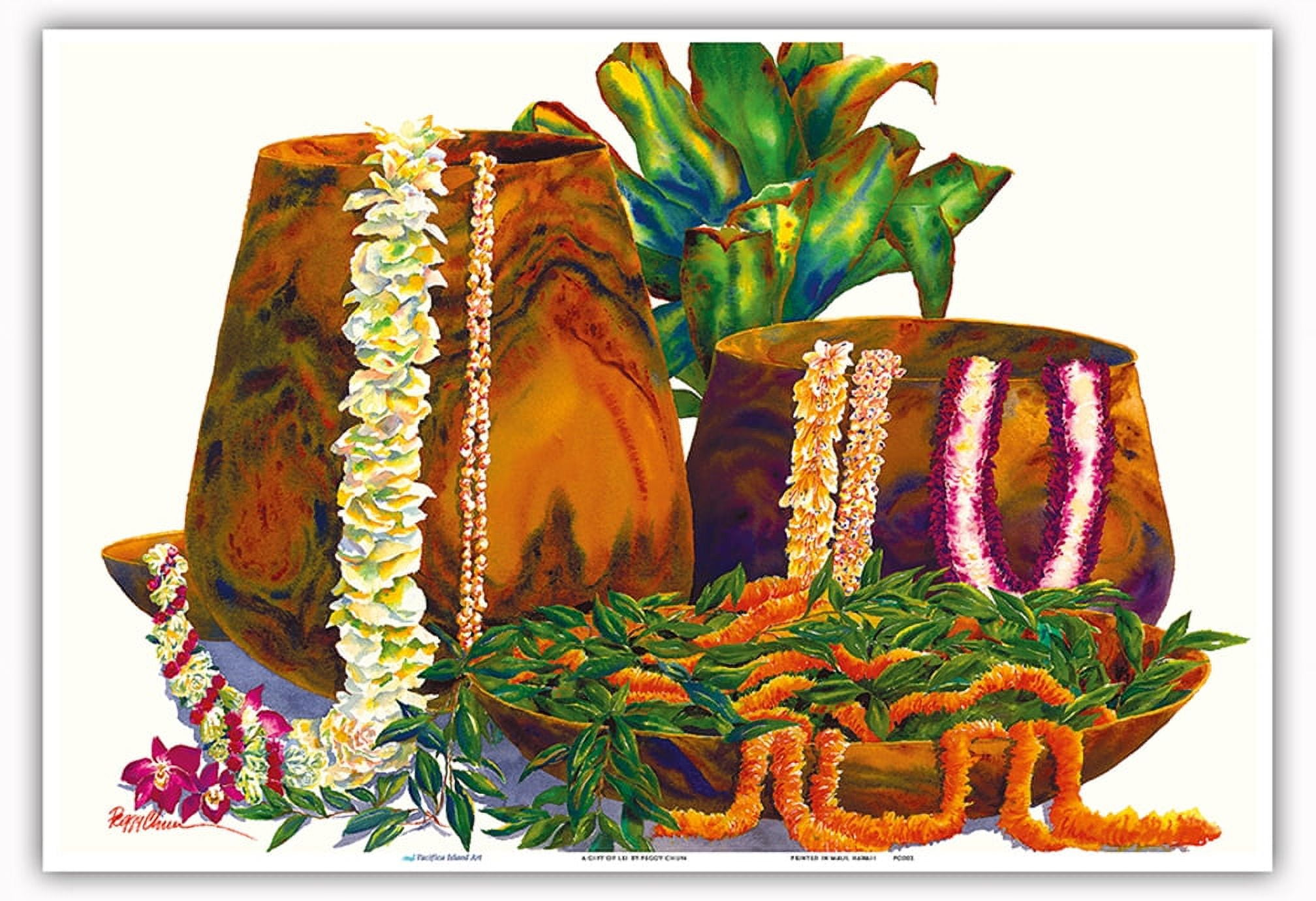 A Gift of Lei - Hawaiian Leis Koa Wood Bowls Ti Leaves - From an ...