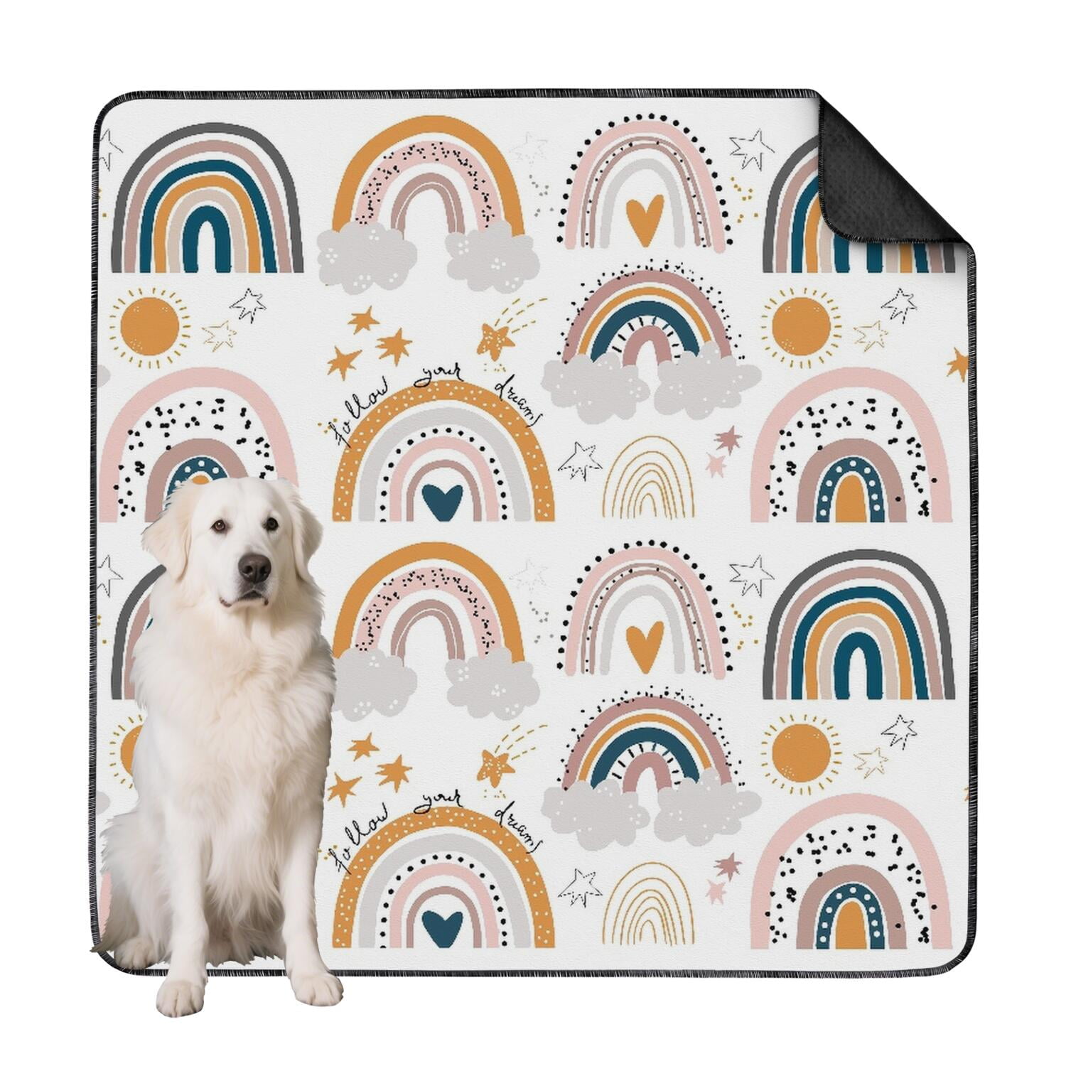 A Gift That Combines Style & Function! Washable Dog Rug 72x72, Non-Skid ...