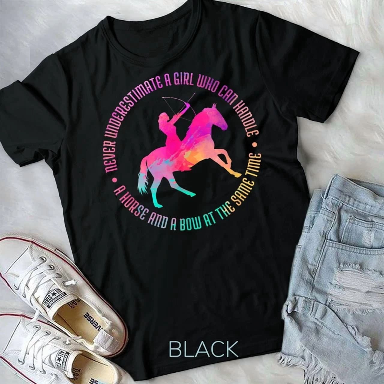 A Girl Who Can Handle A Horse And A Bow Mounted Archery T-Shirt Unisex ...