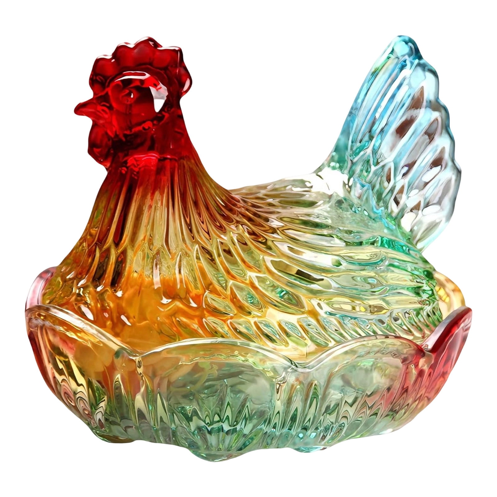 A Glass Candy Tray With Lid, Chicken Nest Design And Decorative Bowl ...