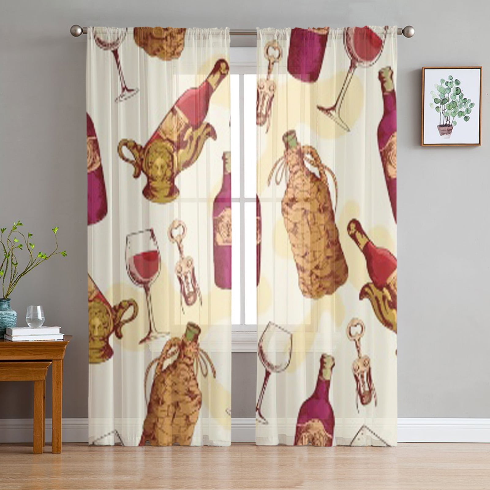 A Glass Of Beer Emblem Sheer Curtains for Living Room Transparent Tulle ...