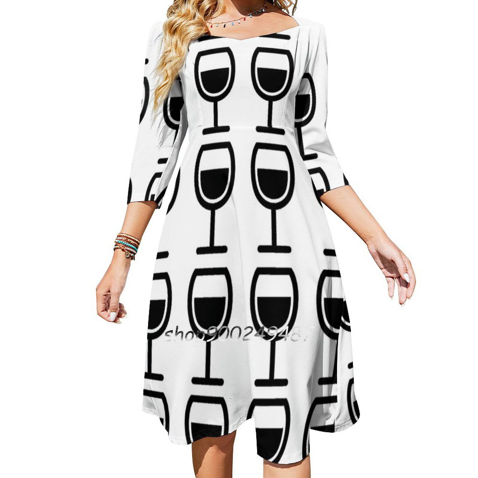 A Glass Or Two Of Wine Evening Party Dresses Midi Sexy Dress Female Sweet One Piece Dress Korean ...