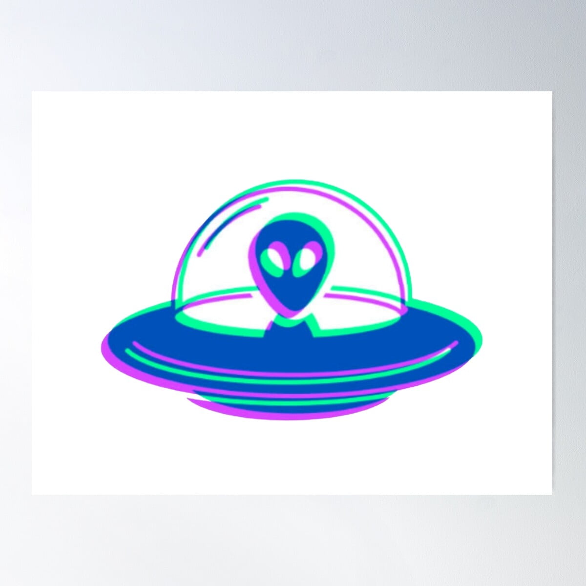 A Glitching Image Of An Alien In Its Spaceship. Poster Wall Art Modern ...