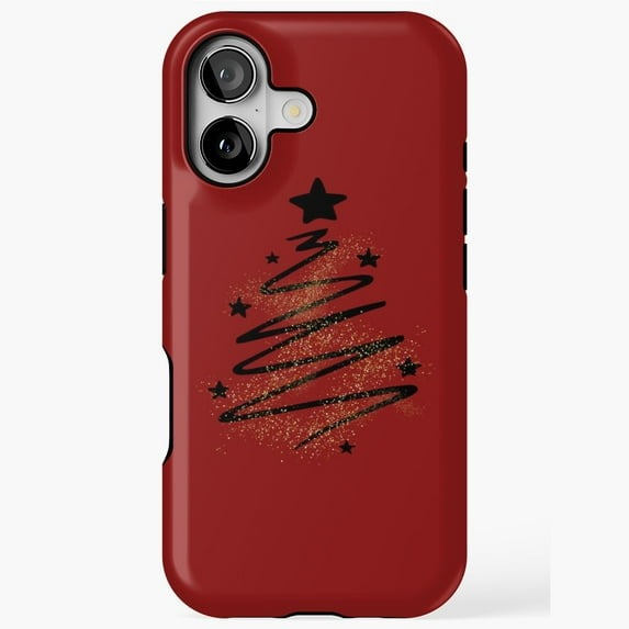 A Glitter Star Xmas Tree Protective Case for iPhone 11 12 13 14 15 16 ...