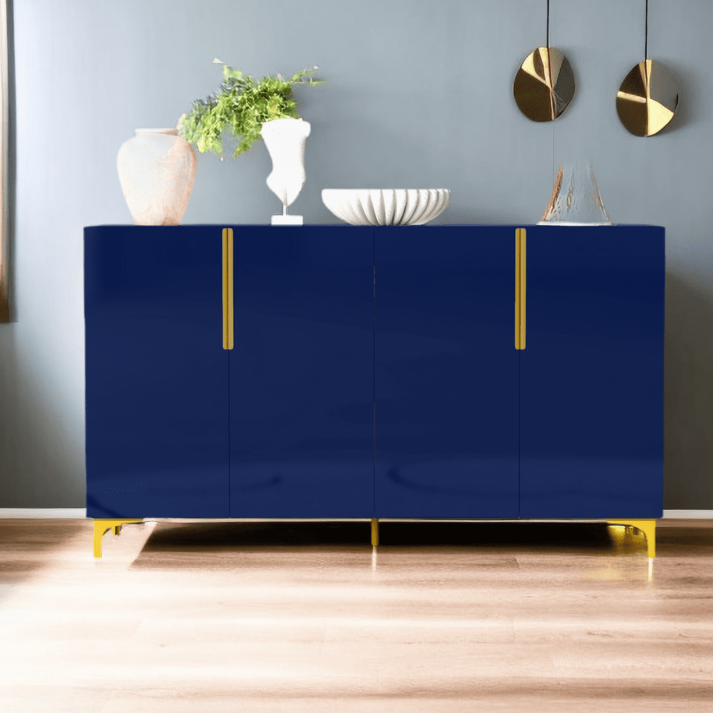 A Glossy Finish Light Luxury Storage Cabinet with Adjustable Shelves ...