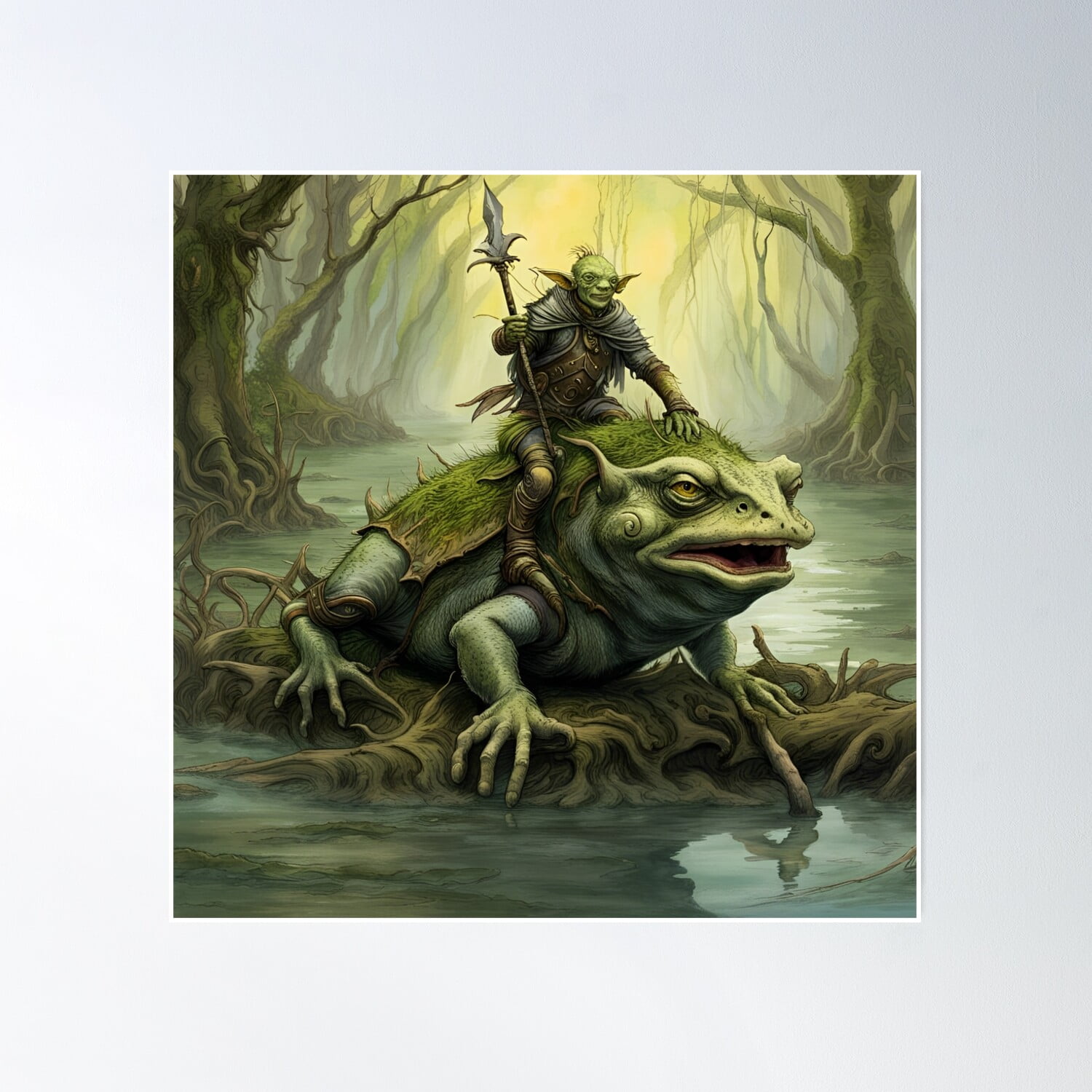 A Goblin Warrior Atop His Giant War Toad Poster Wall Art, Modern Wall ...