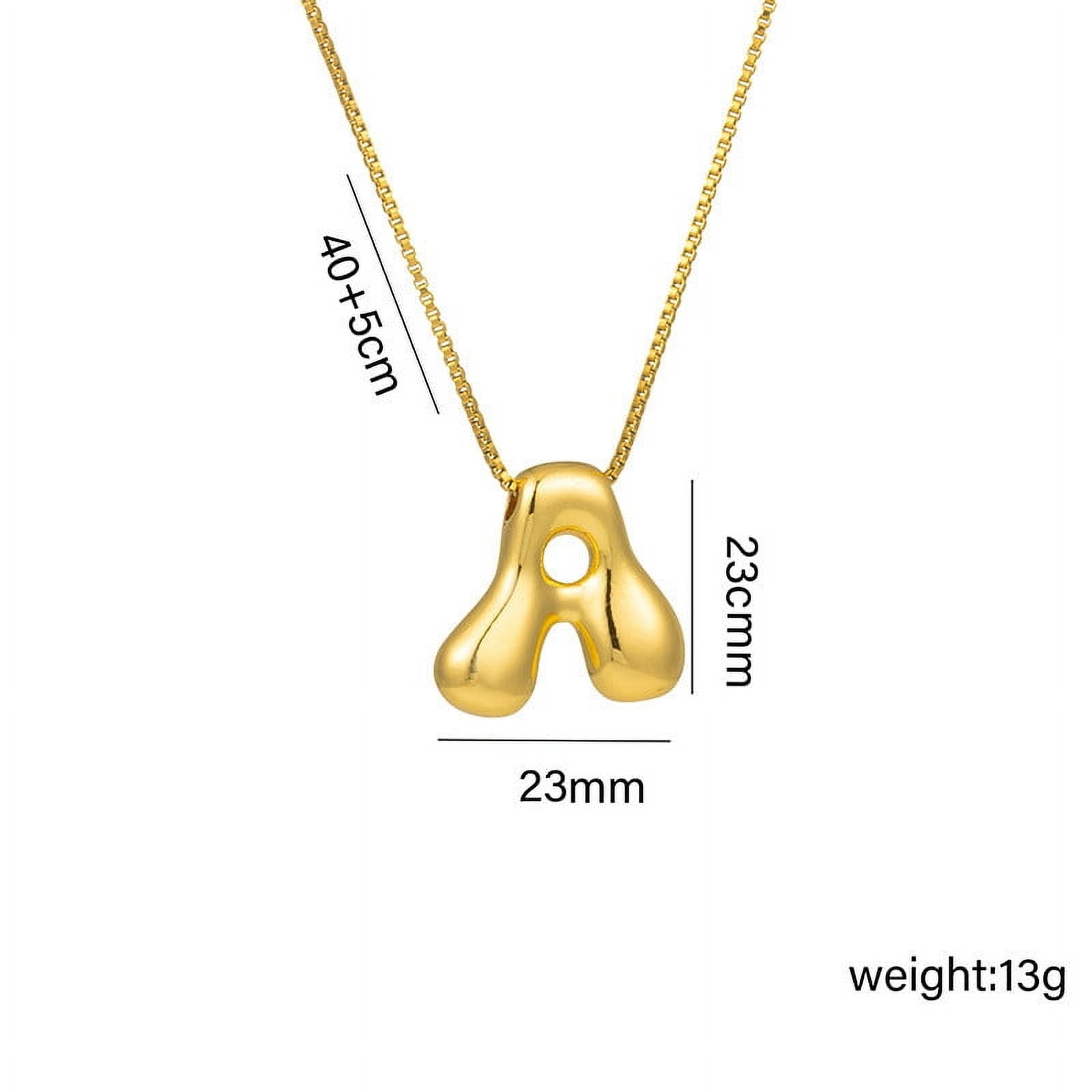 A Gold Plated Initial Letter Necklace Bubble Alphabet Pendant ...