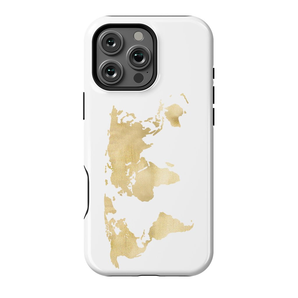 A Golden And Detailed World Map Themed Design Tough Case for iPhone 11 ...