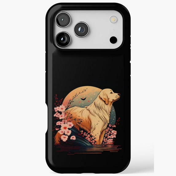 A Golden Retriever Bamboo Themed Dog Graphic Art iPhone 11 through 17 ...
