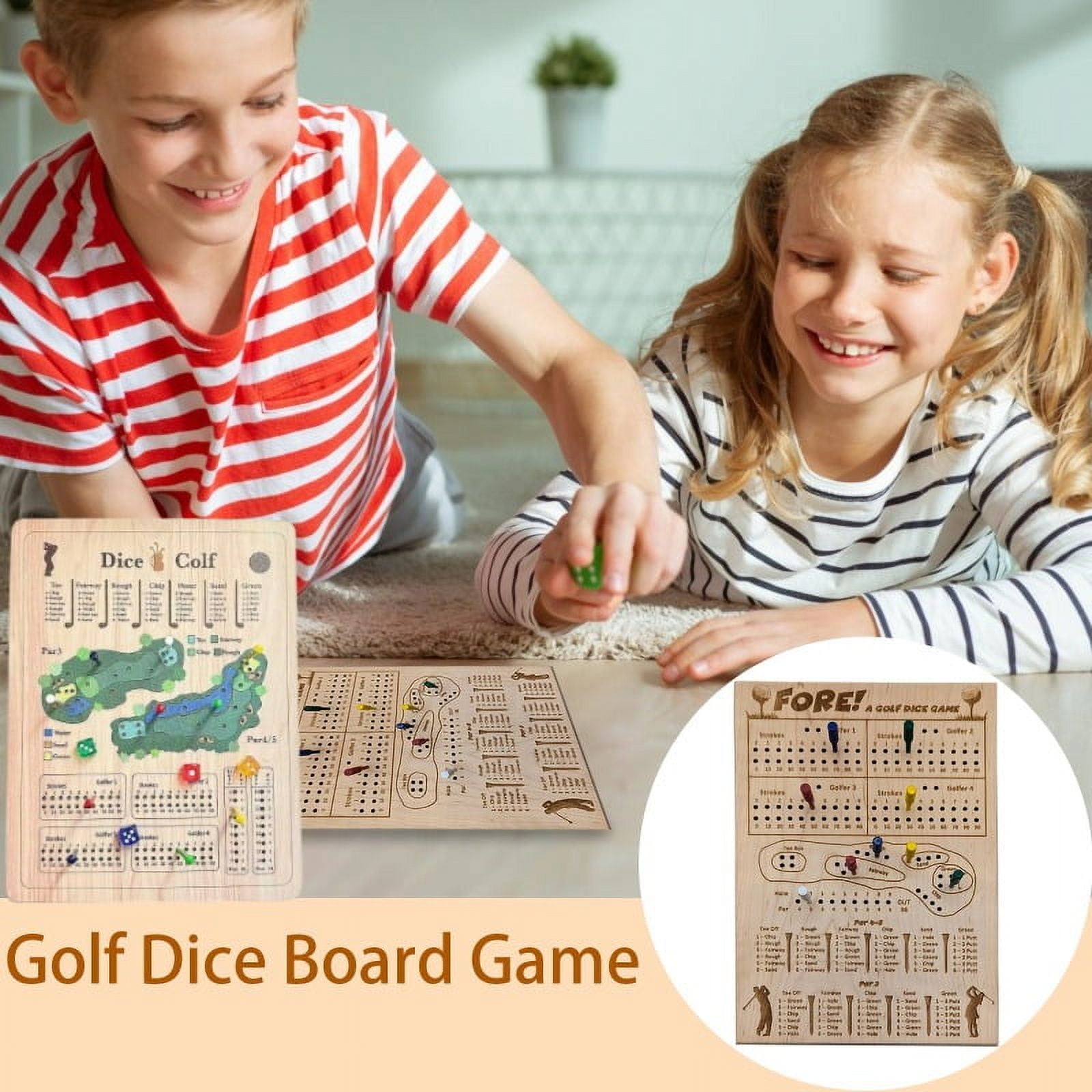 A Golf Dice Board Game, Solid Wood Tabletop Golf Dice Blitz, Fast-Paced Golf Dice Game for ...