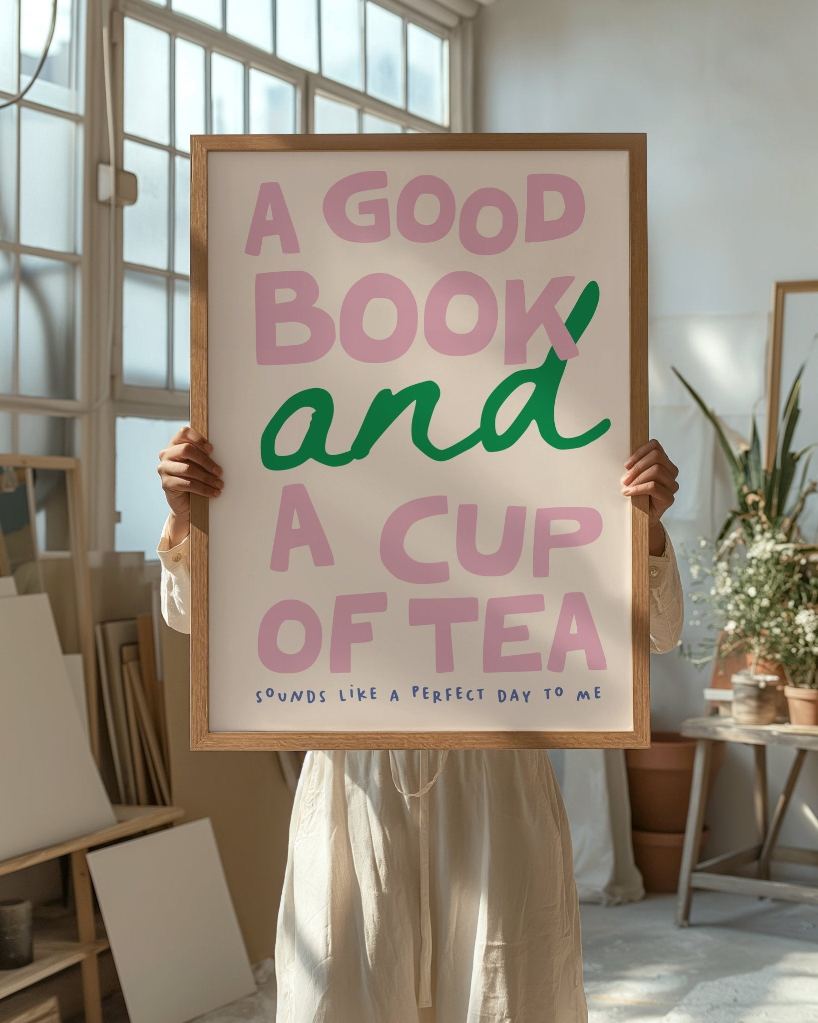 A Good Book & Cup of Tea Print, Unframed Poster - Walmart.com