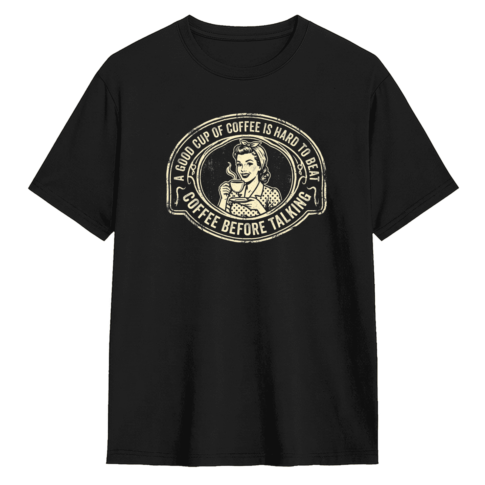 A Good Cup Of Coffee Is Hard To Beat Vintage Graphic Tee for Men and ...