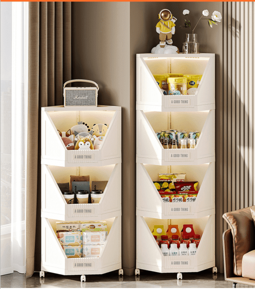 A Good Thing Rounded Corner Storage Cabinet with Rolling Wheels ...