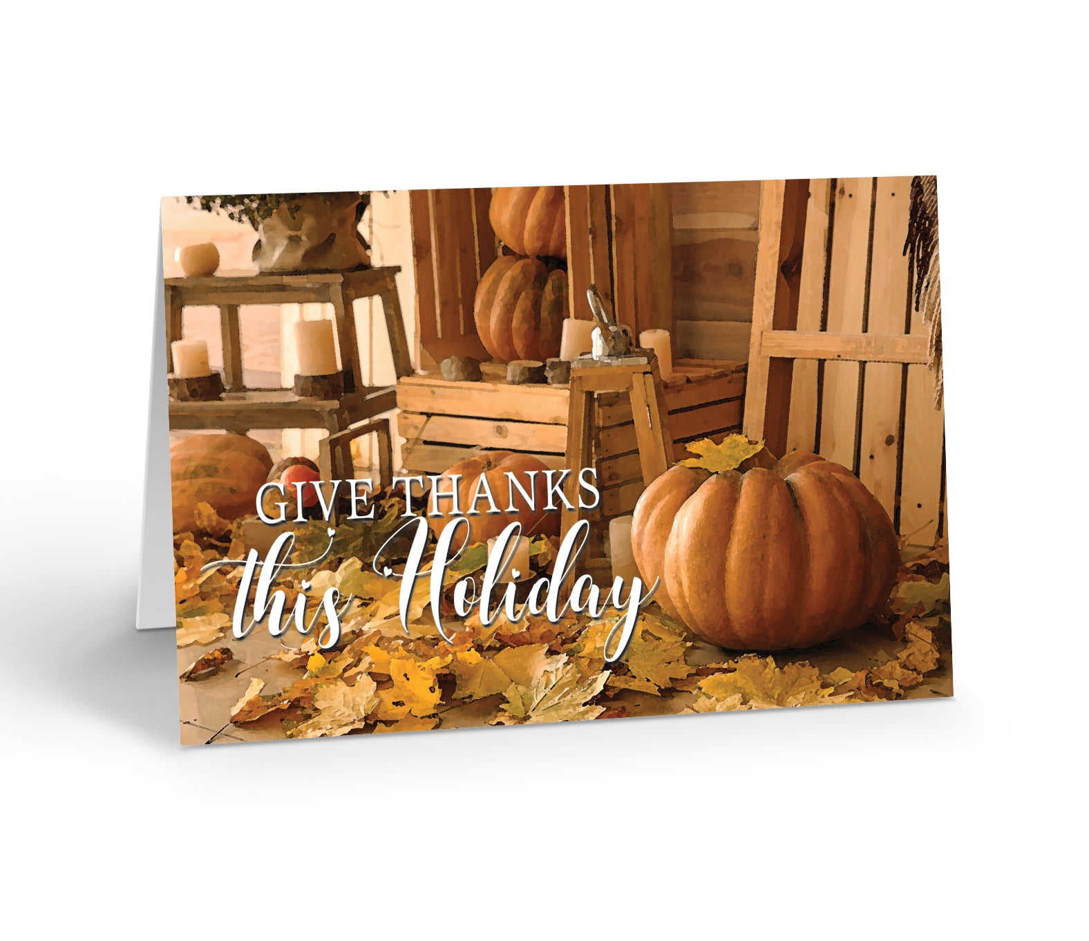 A Gorgeous Rustic Giving Thanks - Thanksgiving Day Card - 12 Cards and ...