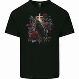A Gothic Bird And Cross In Roses Gothic Light T-Shirt - Walmart.com