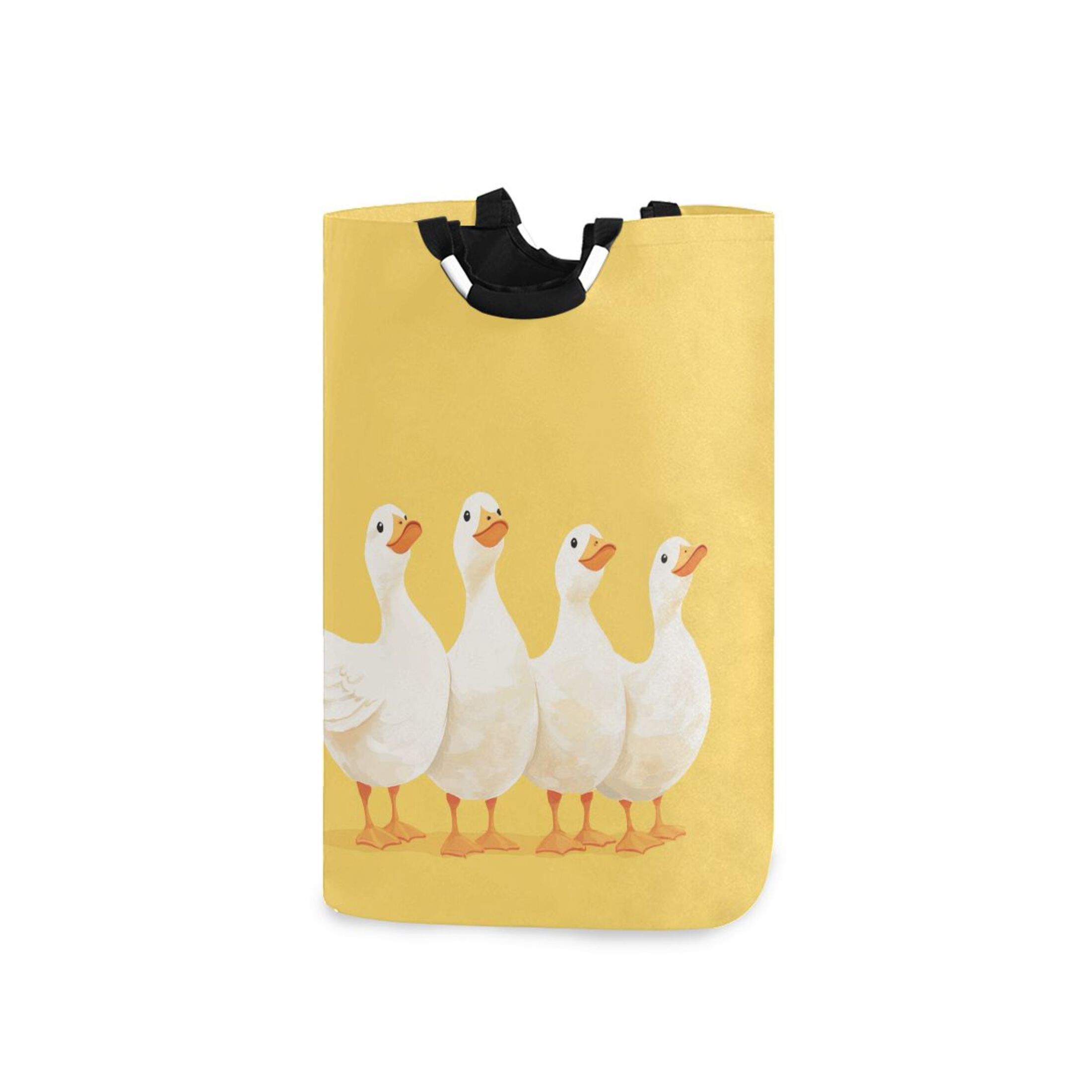 A Goup Of Cute White Ducks Laundry Basket with Handles Foldable Laundry ...