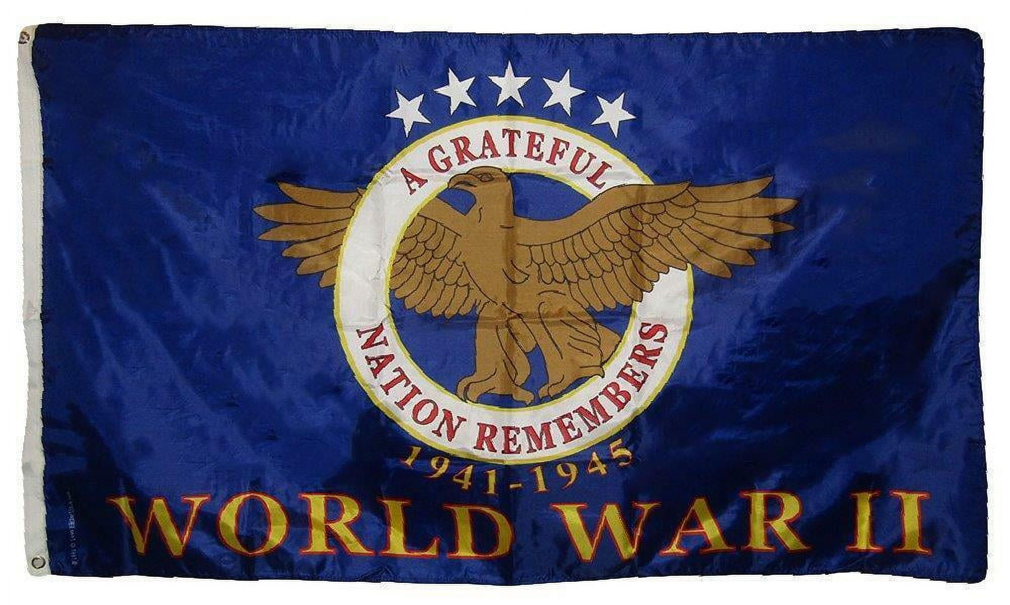 "A Grateful Nation Remembers" WW2 Commemorative Flag 3x5 ft WWII ...