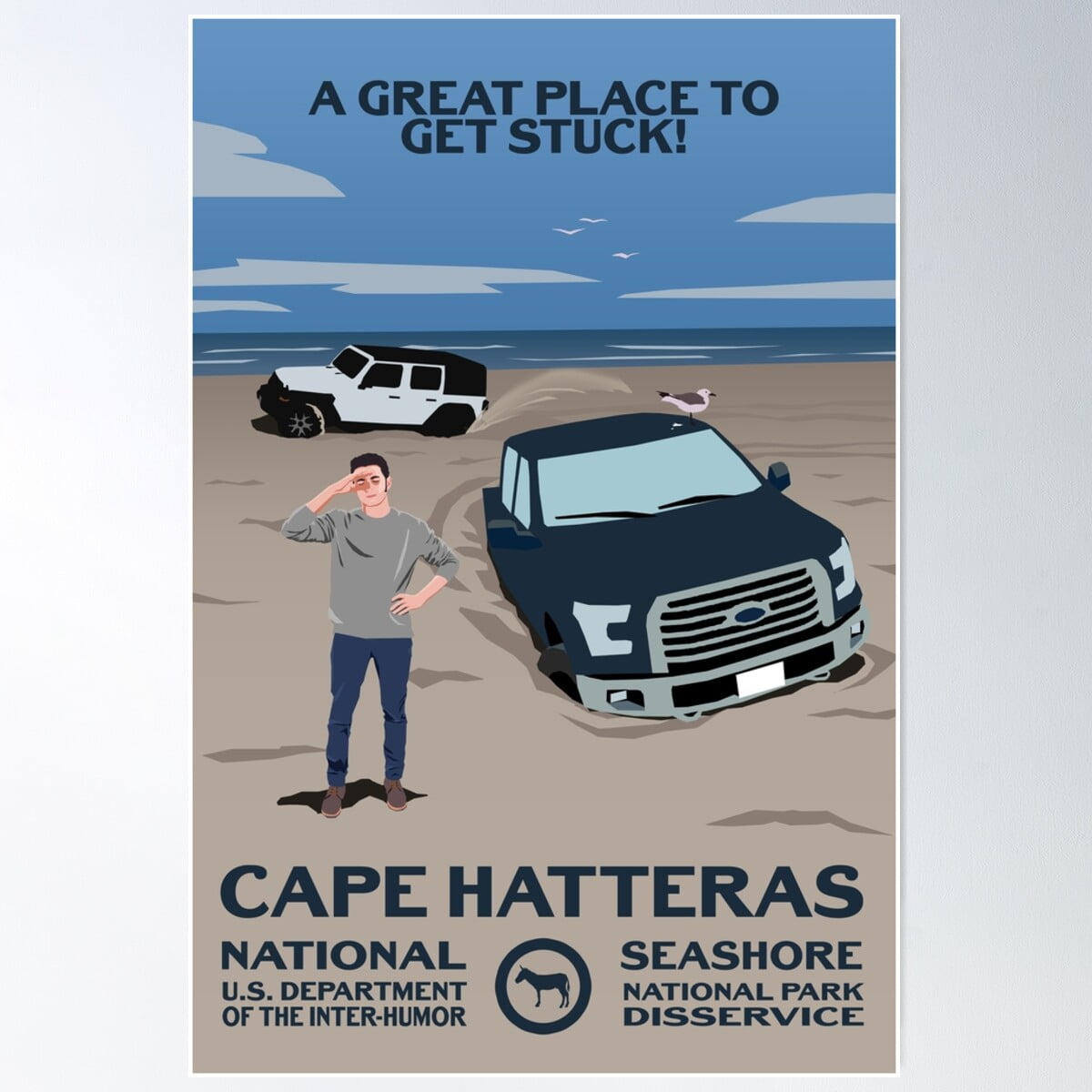 A Great Place To Get Stuck! - Cape Hatteras Poster Wall Art, Modern ...